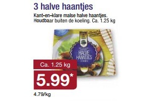 3 halve haantjes €5,99 - Beste.nl