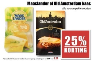 Maaslander of Old Amsterdam kaas 25% korting tot 03 oktober 2015 - Beste.nl