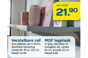 Verstelbare rail en MDF legplank vanaf €21,90 - Beste.nl