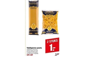 Valdigrano pasta nu 2 stuks voor €1,00 - Beste.nl